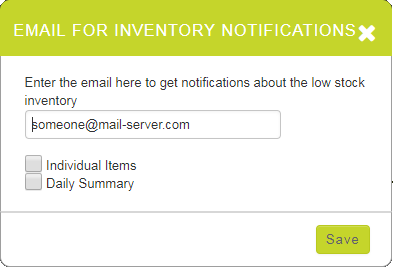 Inventory Notifications – Help Centre